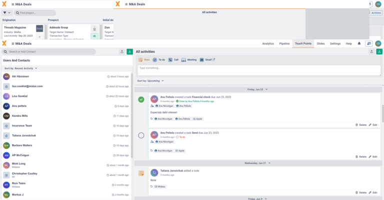 M&A Pipeline CRM | M&A Deal Sourcing Software - Midaxo